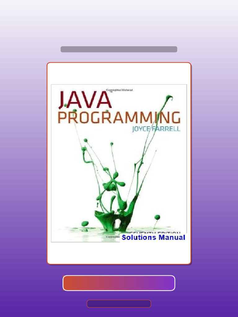 Java Programming 7th Edition Joyce Farrell Test Bank | PDF | Science