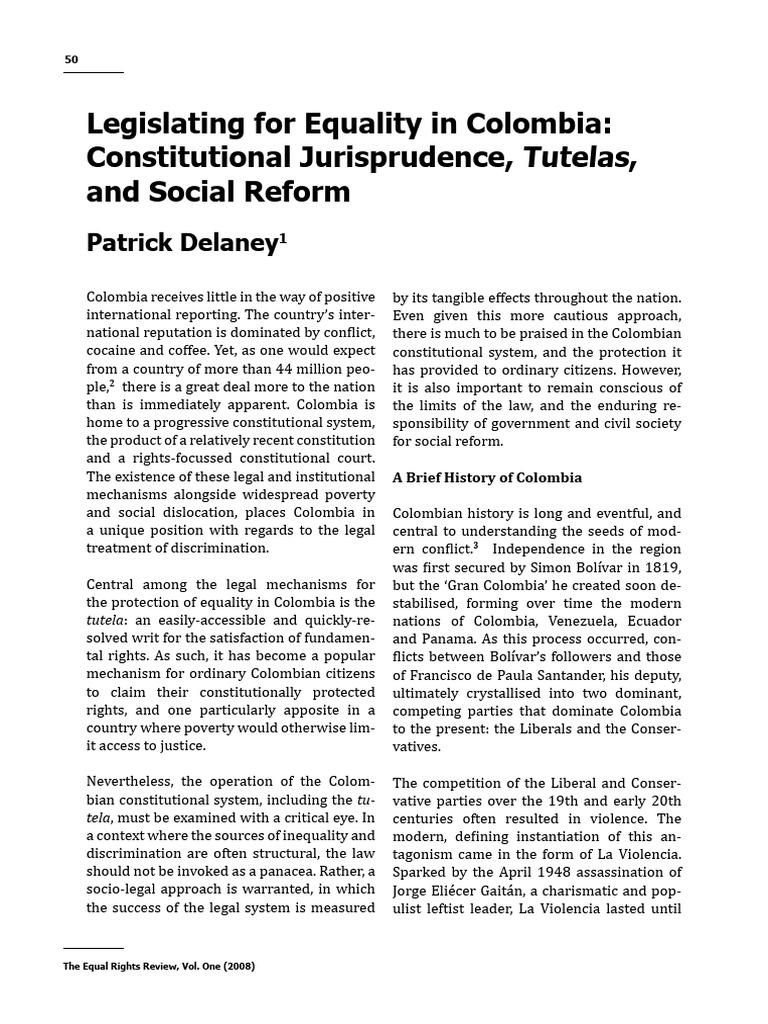 Legislating for Equality in Colombia ddr | PDF