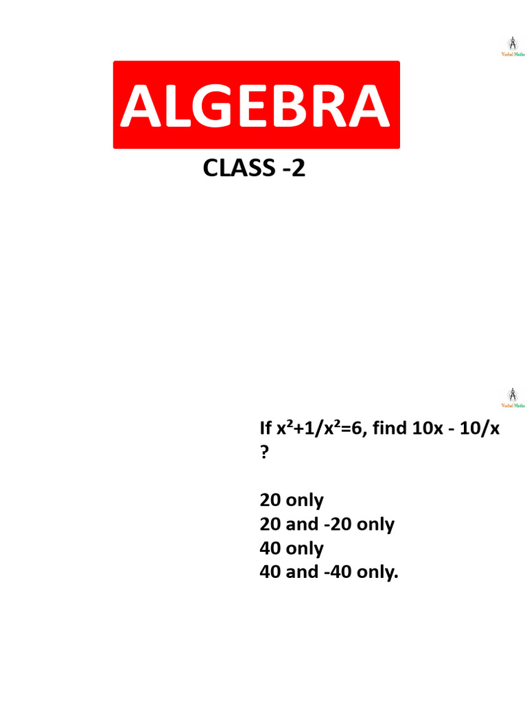 CLASS-2 Alg Q | PDF