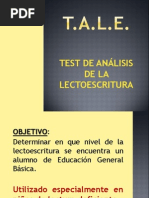 Test TALE para Evaluar Lectoescritura | PDF