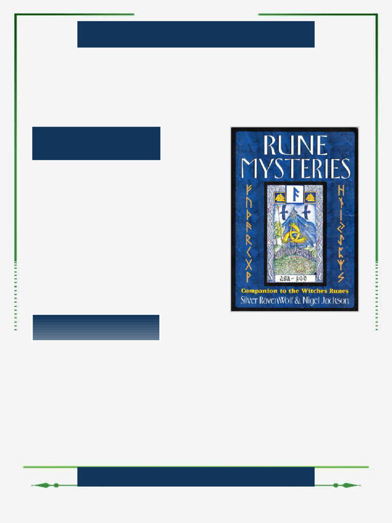 Rune Mysteries Companion to the Witches Runes Second Printing Edition ...