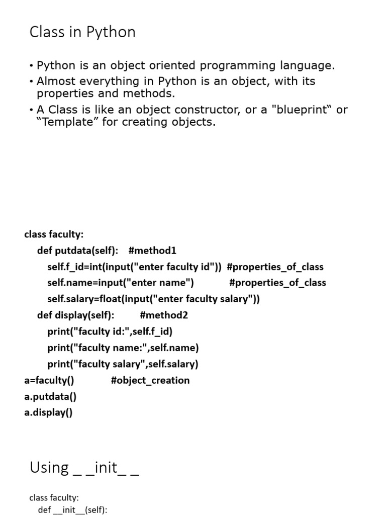 Understanding Python Classes and Objects | PDF
