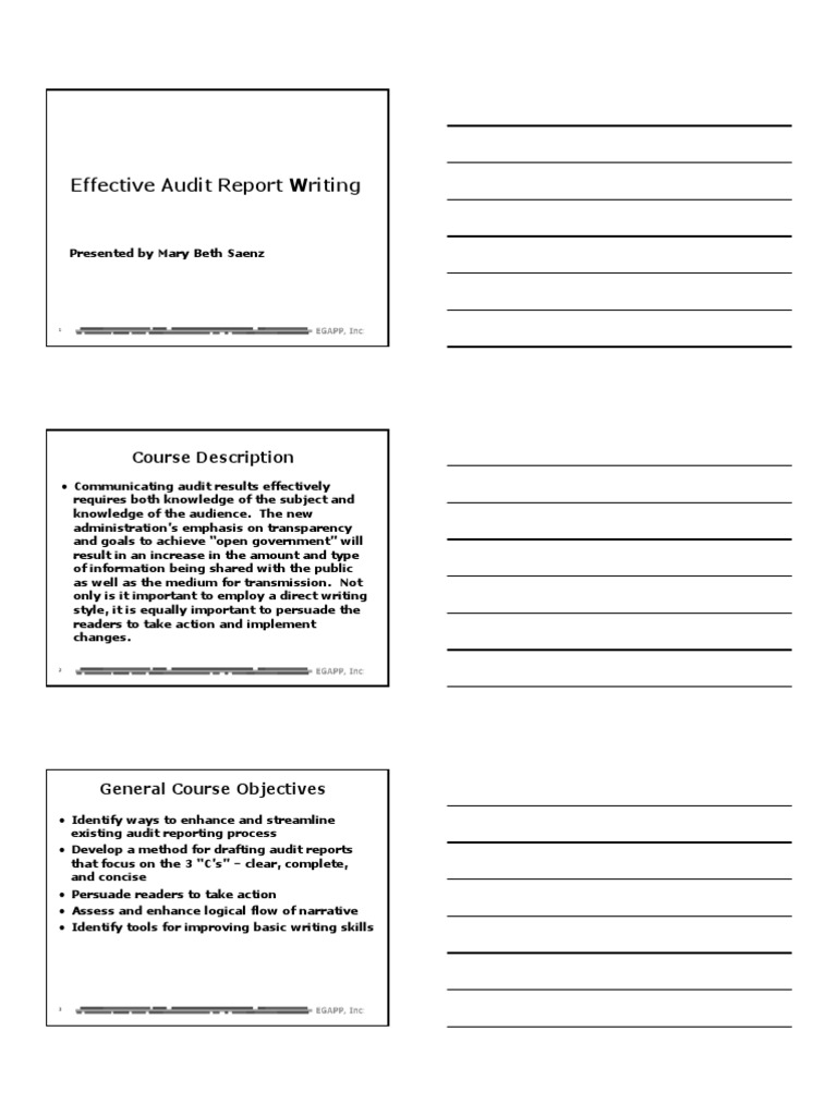 Effective Audit Report Writing Material | PDF | Auditor's Report | Audit