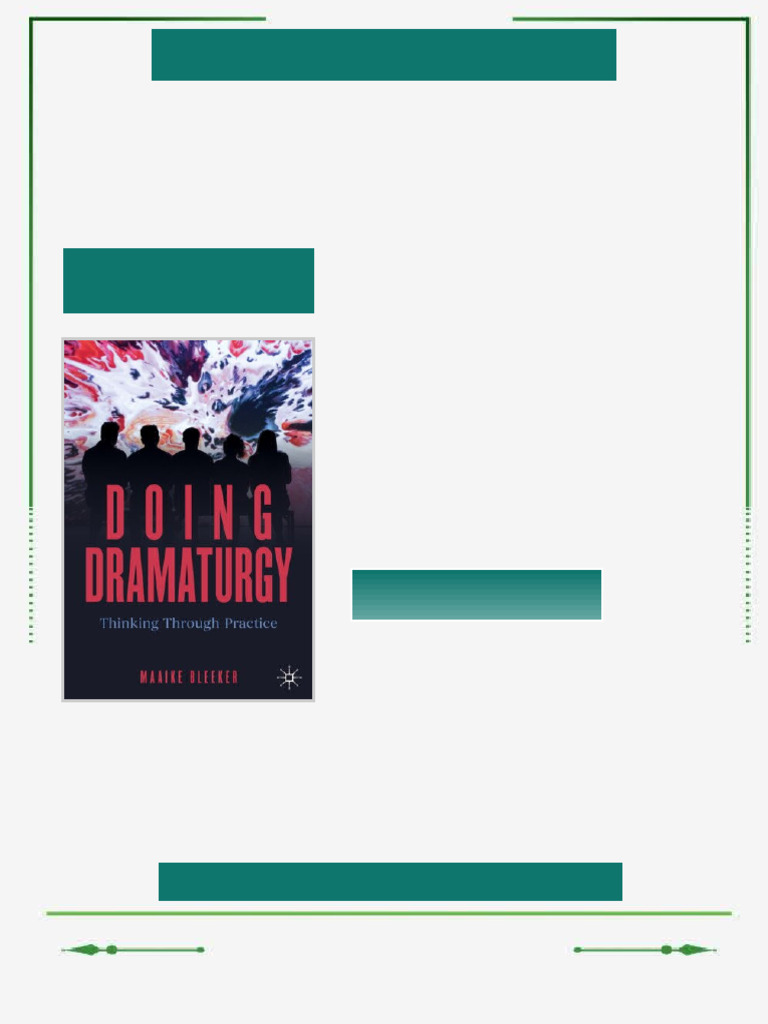 Doing Dramaturgy: Thinking Through Practice 1st Edition Maaike Bleeker ...