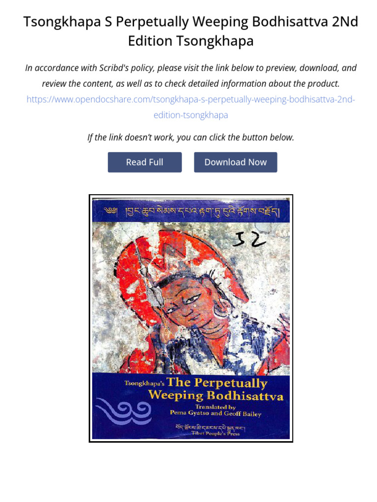 Tsongkhapa s Perpetually Weeping Bodhisattva 2nd Edition Tsongkhapa ...