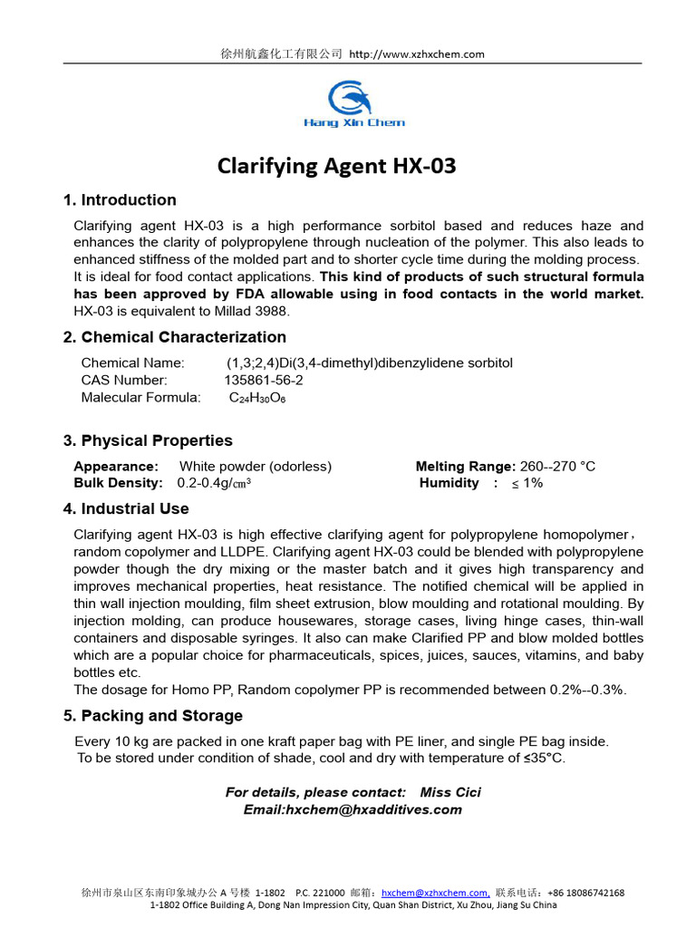 HX-03 Clarifying Agent | PDF