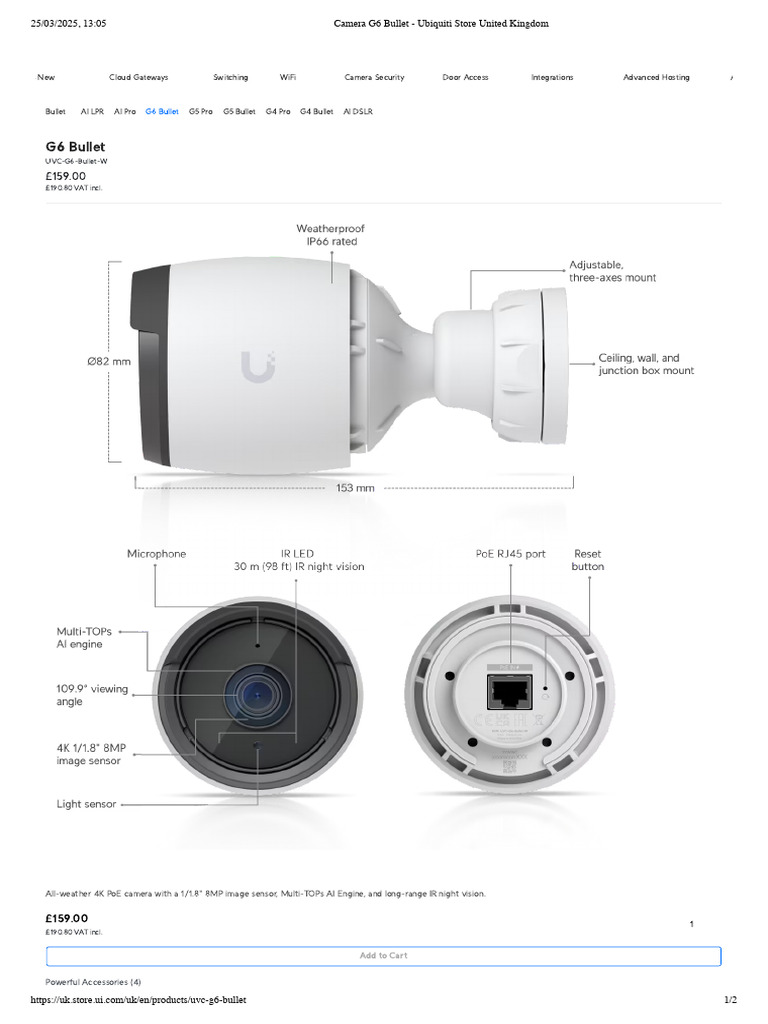 Uniview uvc-g6-bullet-w datasheet | PDF | Camera | Digital Single Lens Reflex Camera