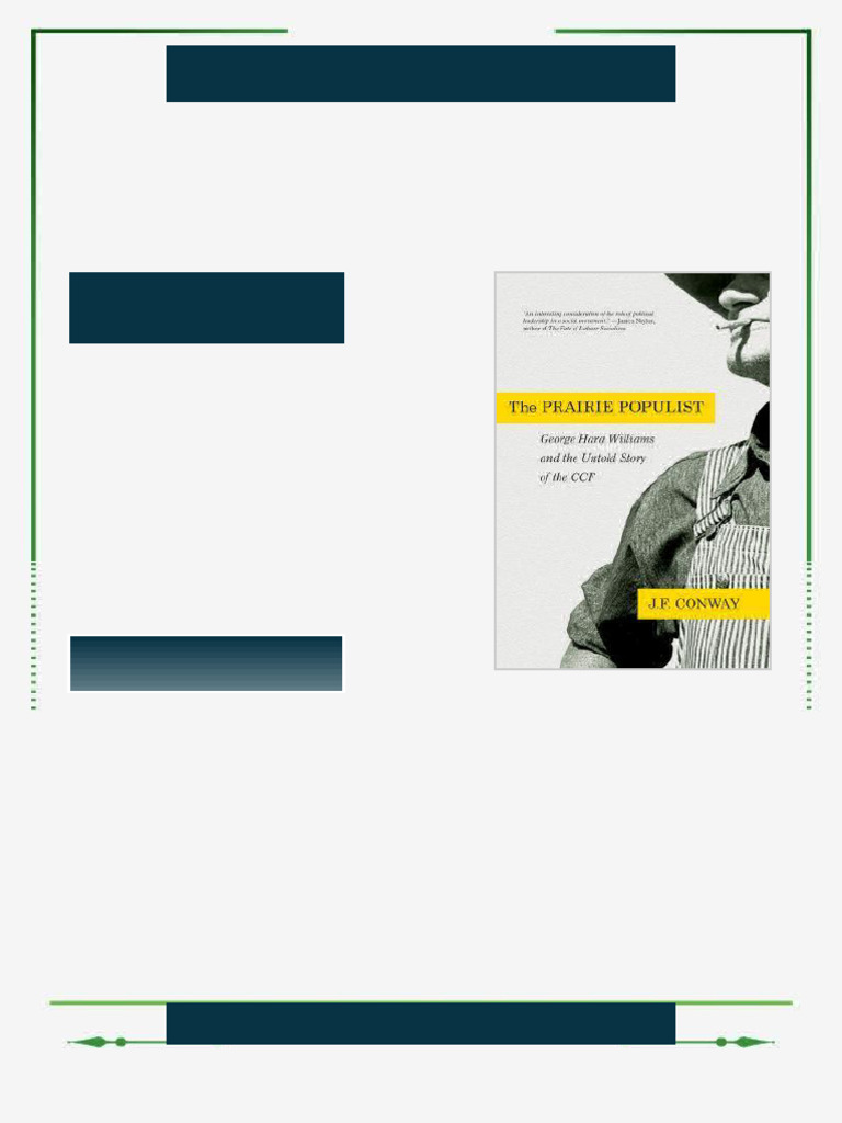 The Prairie Populist George Hara Williams and the Untold Story of the ...