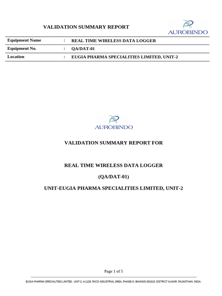 Real Time Wireless Data Logger Validation | PDF
