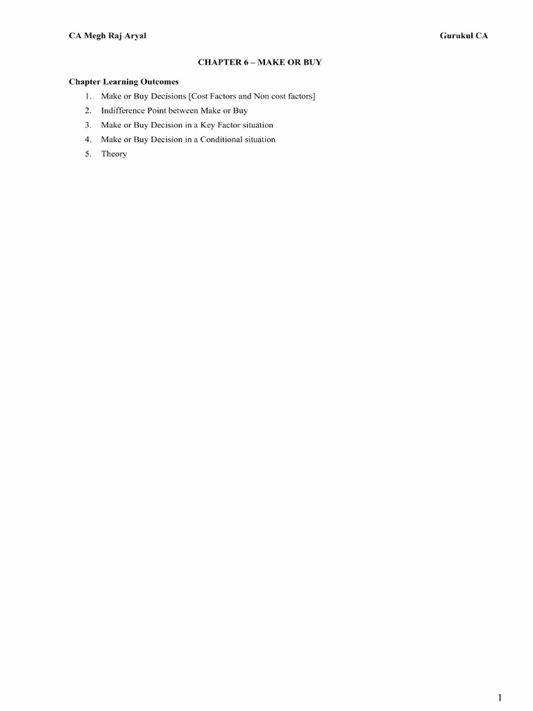 Make or Buy Printable | PDF