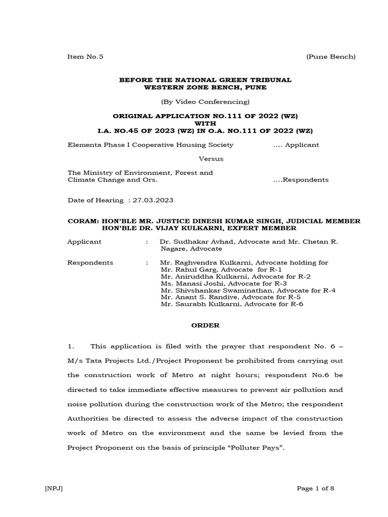 NGT Case Final Order Dated 27th March 2023 | PDF | Particulates