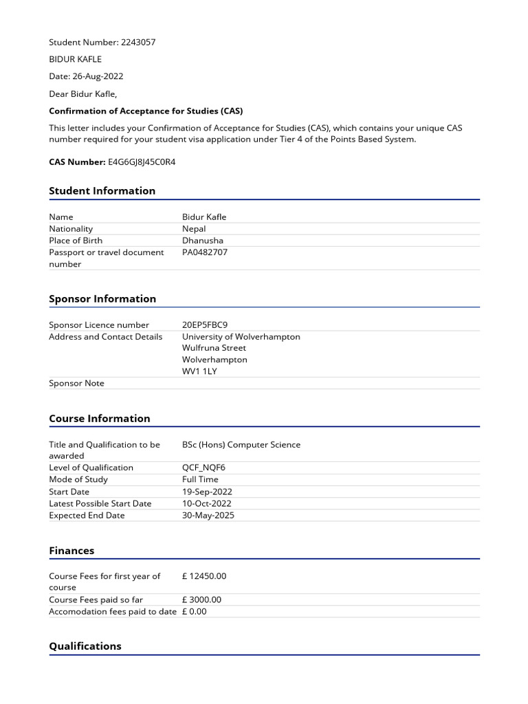 Confirmation of Acceptance for Studies | PDF