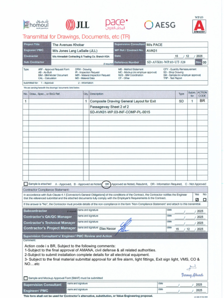 SD-AVK01-WP.03-UT-328 Composite Drawing General Layout For Exit ...