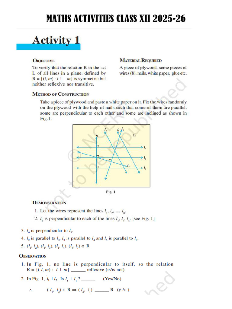 Maths Activity FIle G 12 (As It Is) | PDF