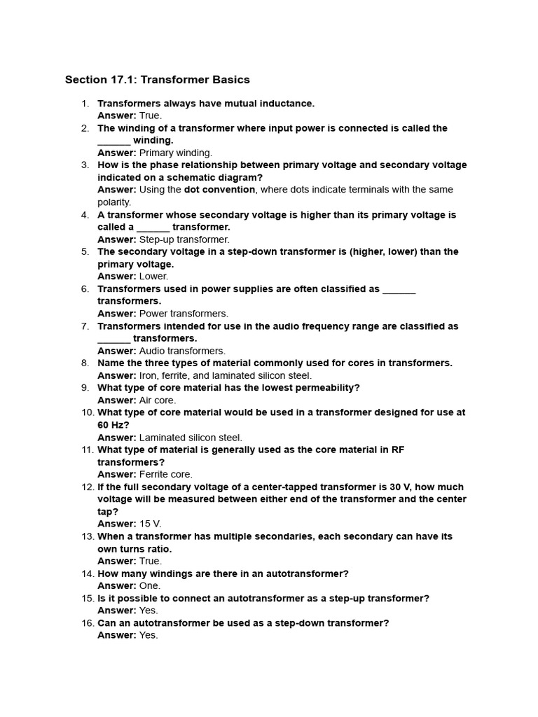 Transformer Basics and Troubleshooting Guide | PDF | Transformer ...