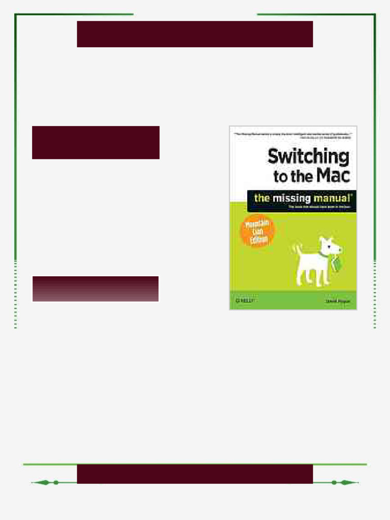 Switching to the Mac David Pogue ebook high-quality online version ...