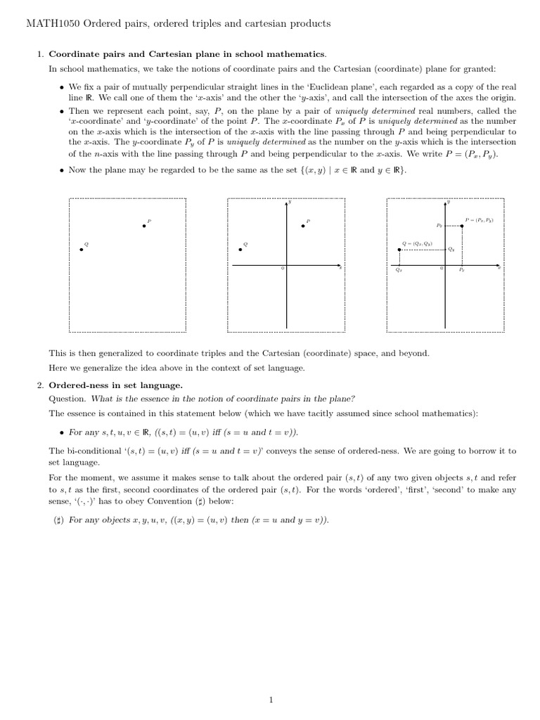 Understanding Cartesian Products and Ordered Pairs | PDF | Cartesian ...