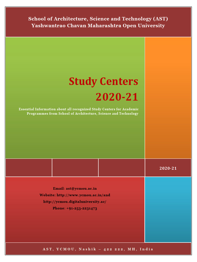 YCMOU AST Study Center Info 2020-21 | PDF | Vocational Education ...