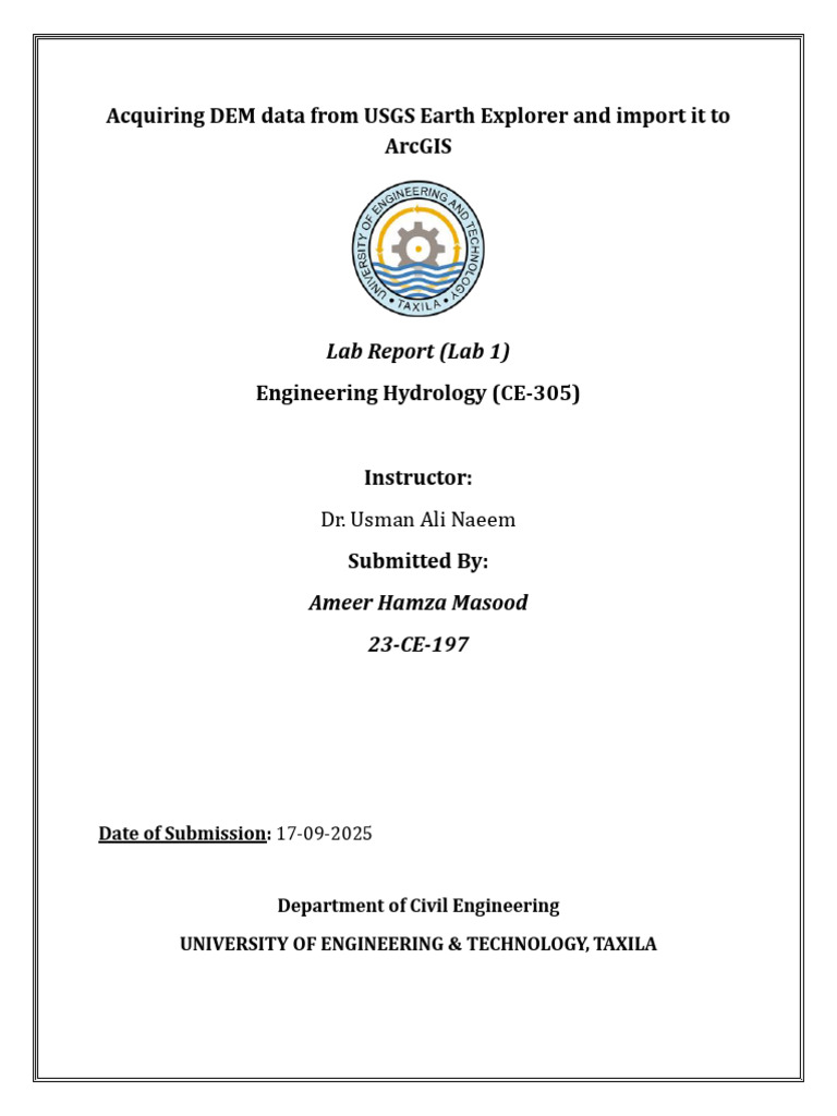 Report Hydrology Lab 1 | PDF | Hydrology | Drainage Basin