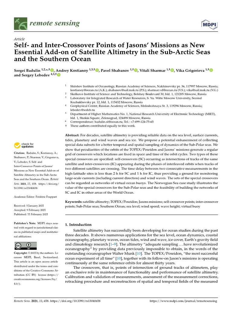 Remotesensing 13 00658 v2 | PDF | Greenland | Earth Sciences