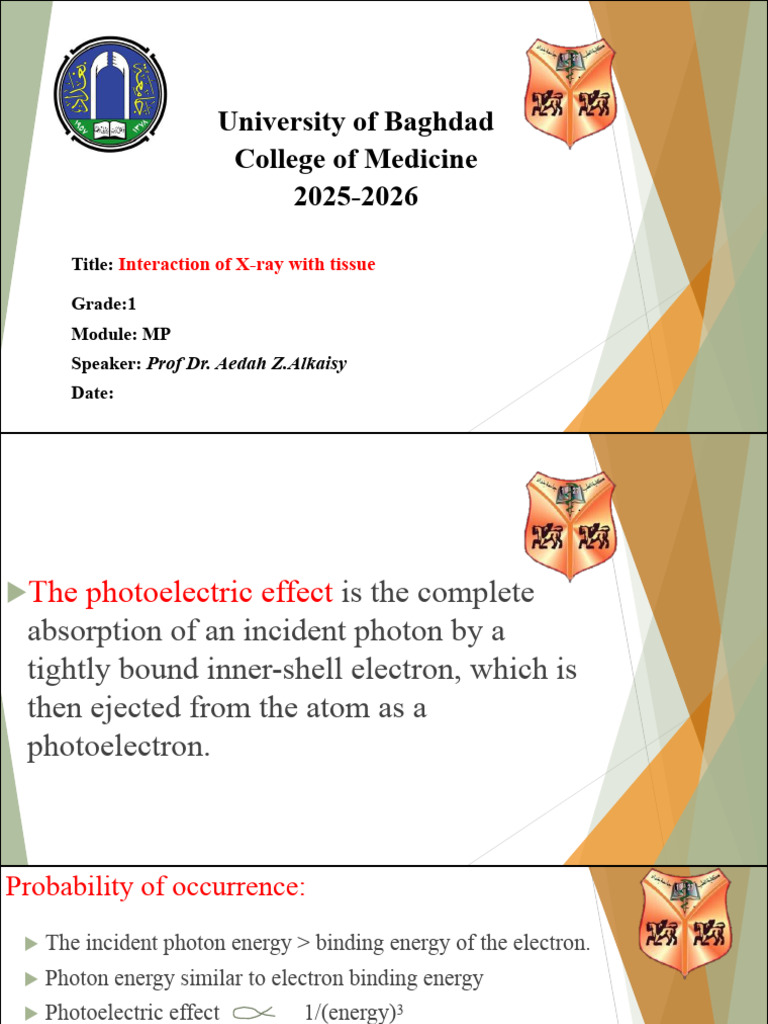 Interaction of X Lec 3 PPTX 3 2 | PDF | X Ray | Positron Emission ...