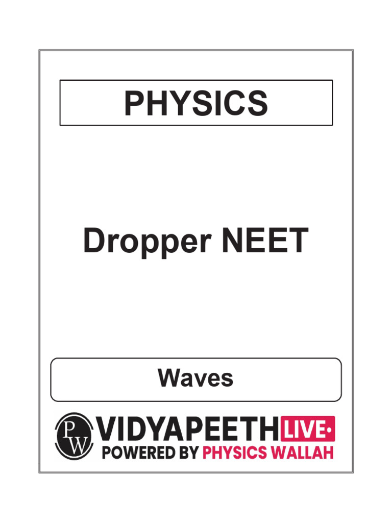 Dropper DPP19WavesNEETpdf | PDF | Waves | Sound