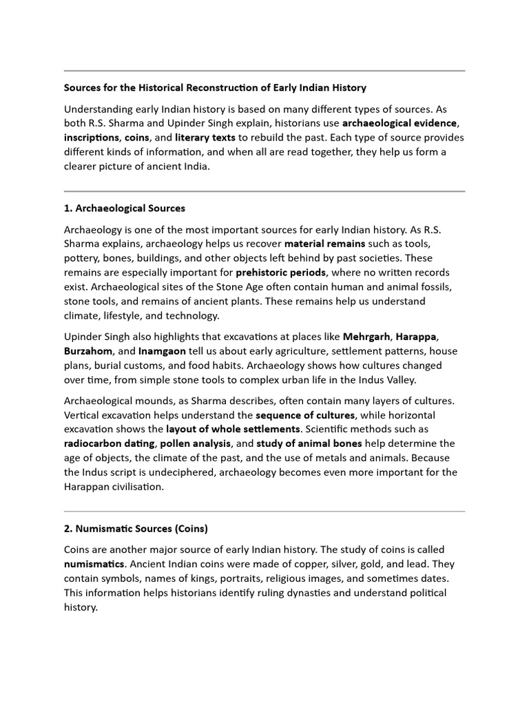 Early Indian History Sources Explained | PDF | Archaeology | Epigraphy
