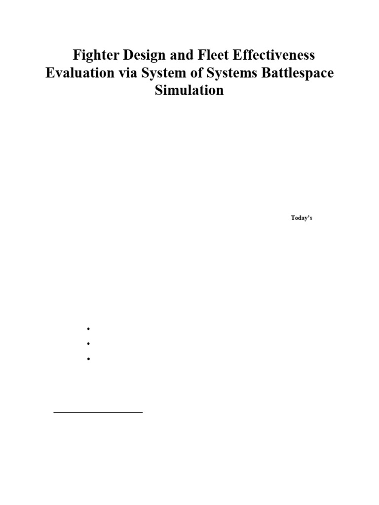 Dietl Fighter Design and Fleet Effectiveness Evaluation Via System of ...