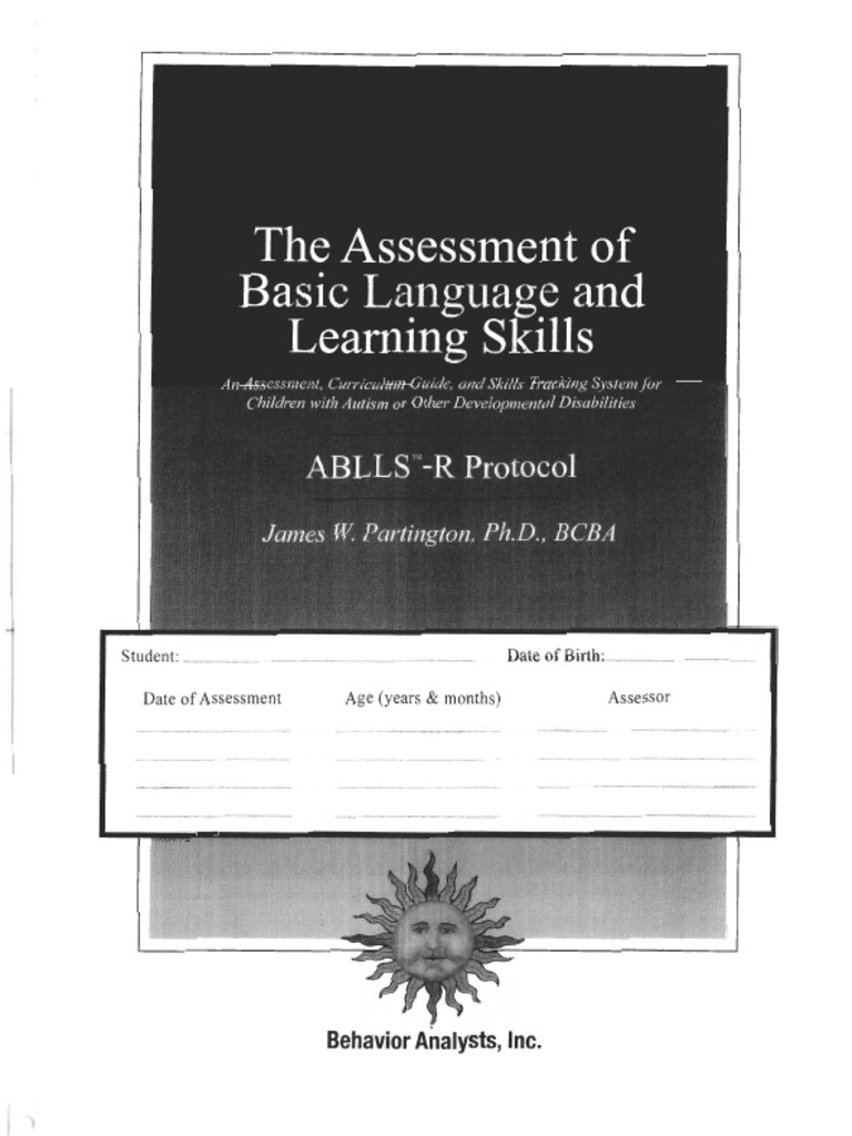 ABLLS R Protocol | PDF