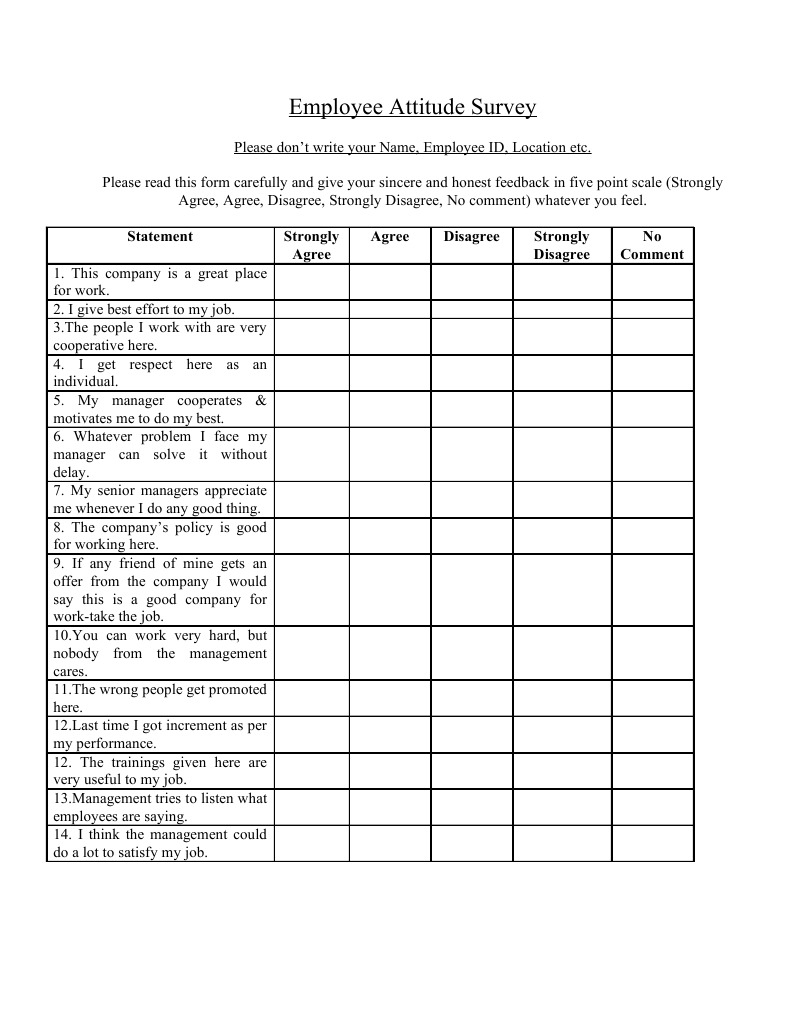 Employee Attitude Survey-Saf | PDF