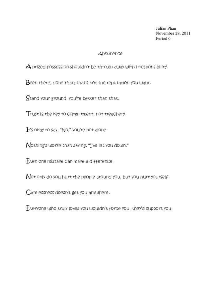The Importance of Abstinence and Trust | PDF