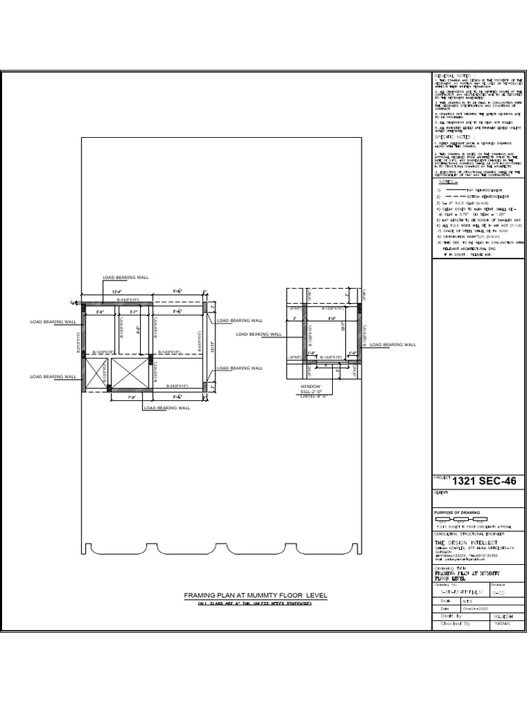 Framing Plan for Mumty Floor Level | PDF | Building Engineering ...