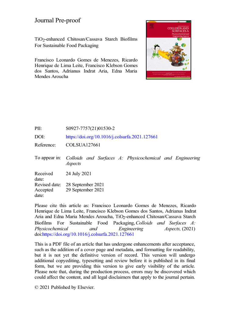Starch Biofilms For Sustainable Food Packaging-2021 | PDF | Biopolymer ...
