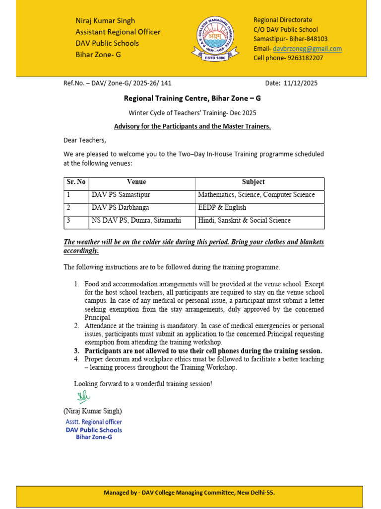 Advisory Teachers Training | PDF