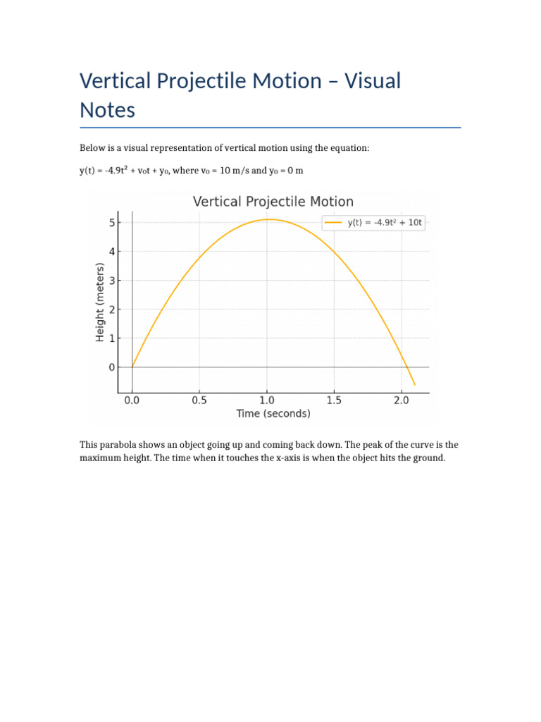 Vertical Projectile Motion Explained | PDF