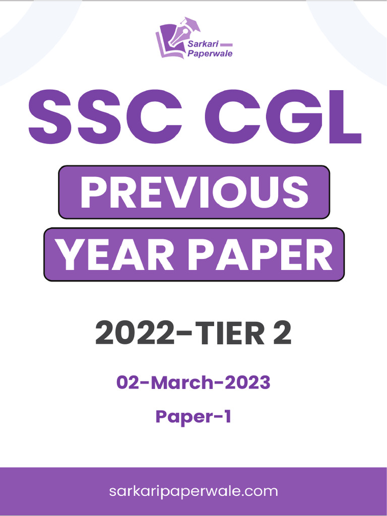 SSC CGL Mains 2 March 2023 Paper1 Question Paper | PDF | Linguistics