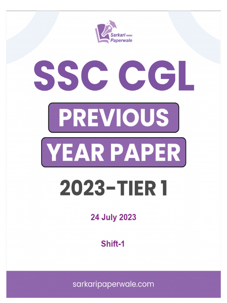 SSC CGL 2023 Tier1 24-July-2023 Shift - 3 | PDF