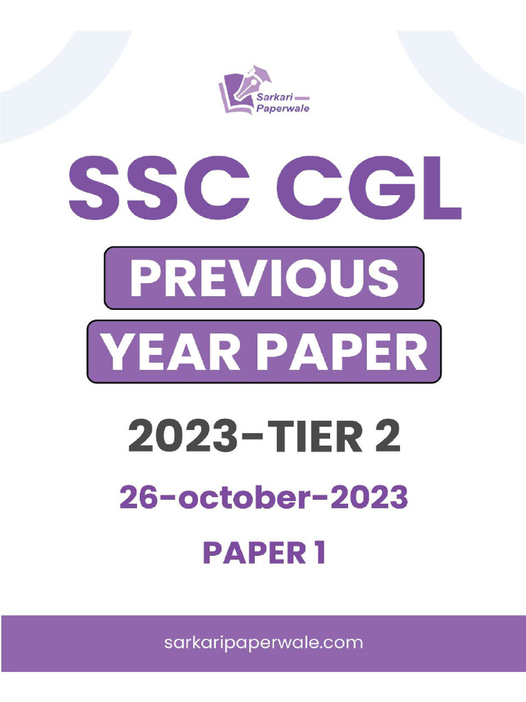 SSC CGL 2023 Tier1 26 October 2023 Paper1 | PDF