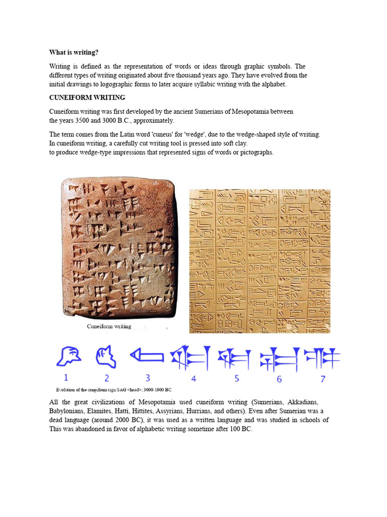 Notebook 1 - Cuneiform Writing | PDF