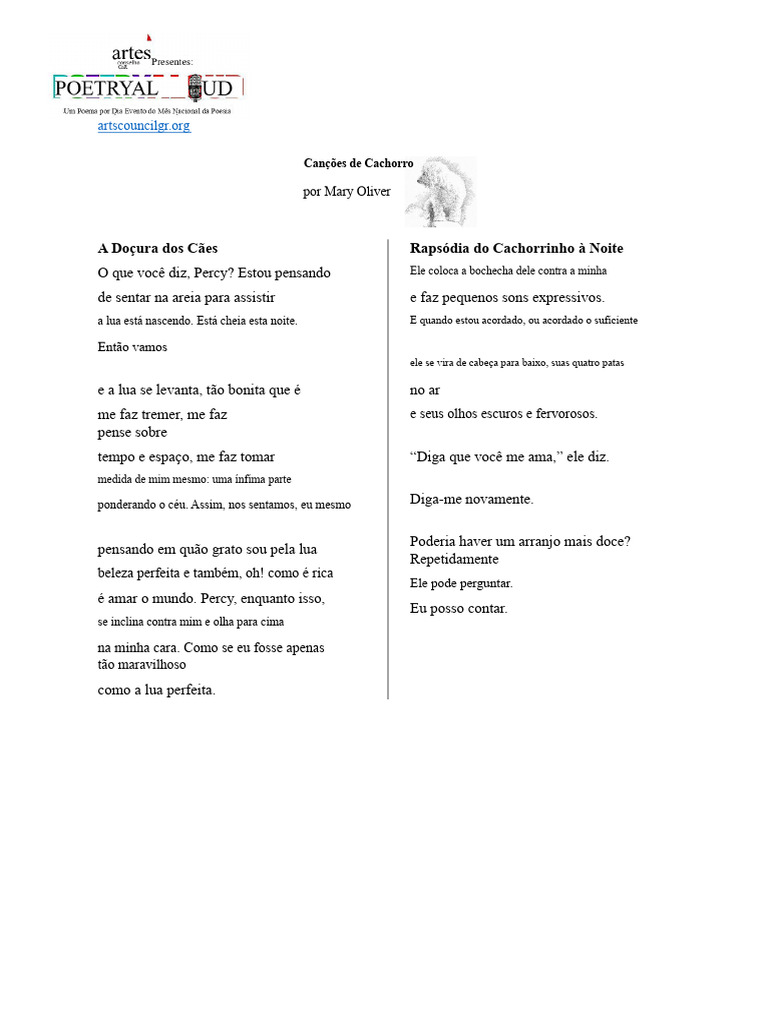 canções_de_cães_por_mary_oliver | PDF | Cães | Lua