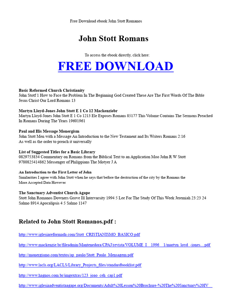 John Stott Romans | PDF