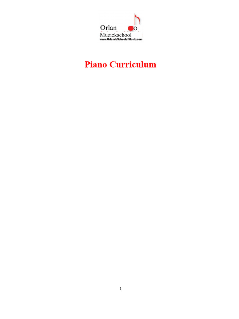 Piano Curriculum | PDF