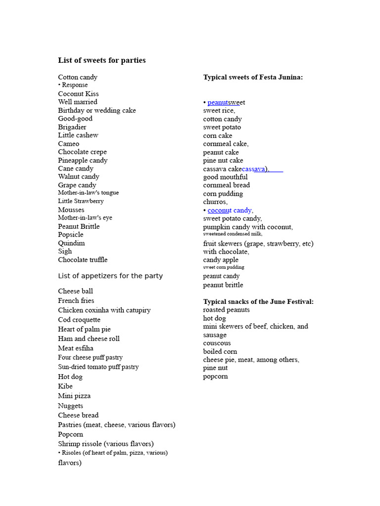 List of Sweets and Savories | PDF