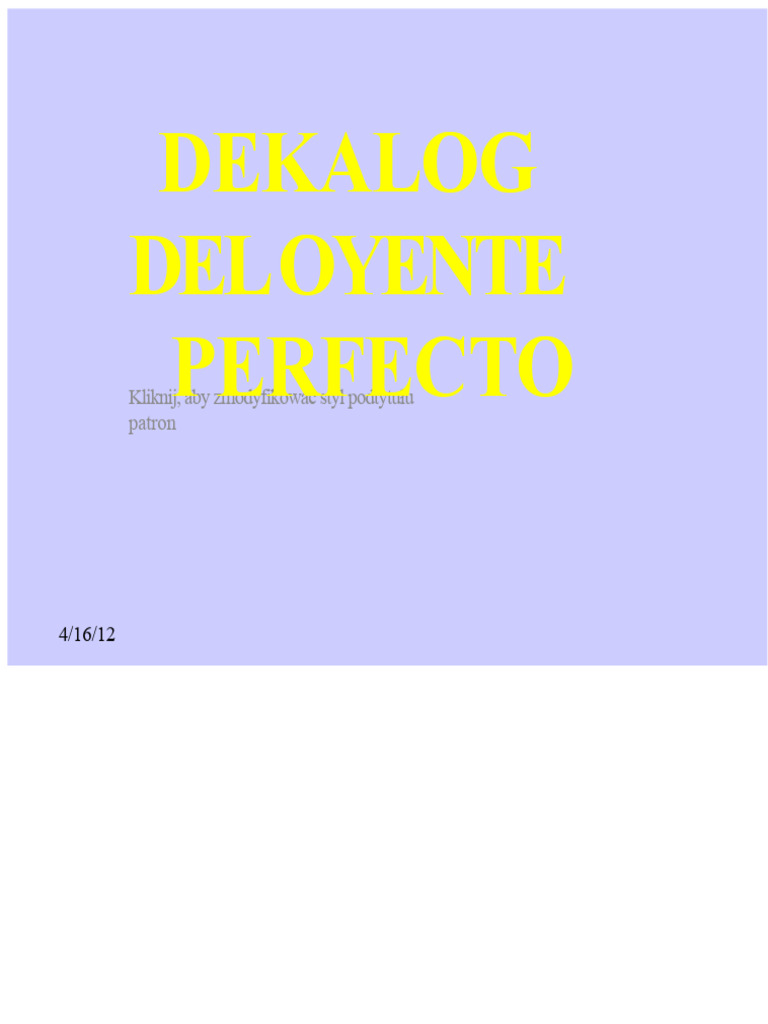 Dekalog idealnego słuchacza | PDF
