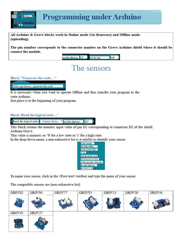 Arduino List of Sensors and Actuators | PDF | Arduino | Servomechanism