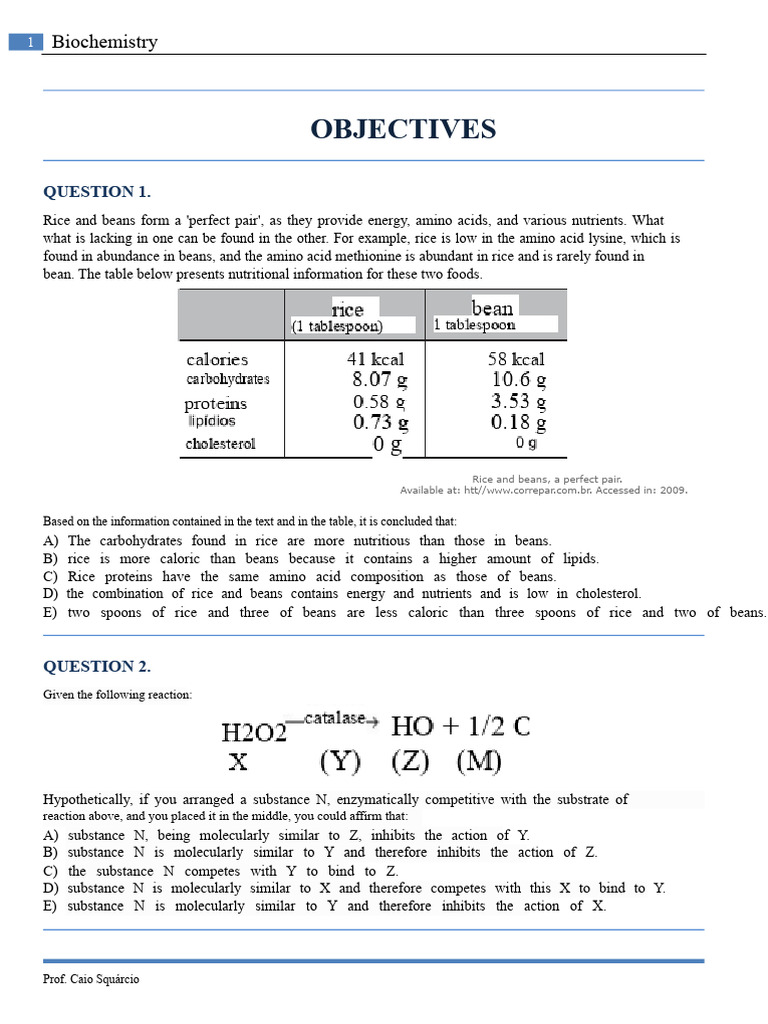 DET2023 - Biochemistry List - Prof. Caio | PDF | Nucleotides | Dna