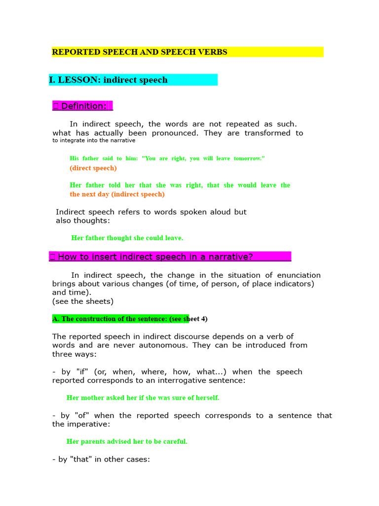 4° Exercises OL Reported Speech | PDF | Semantics | Semantic Units