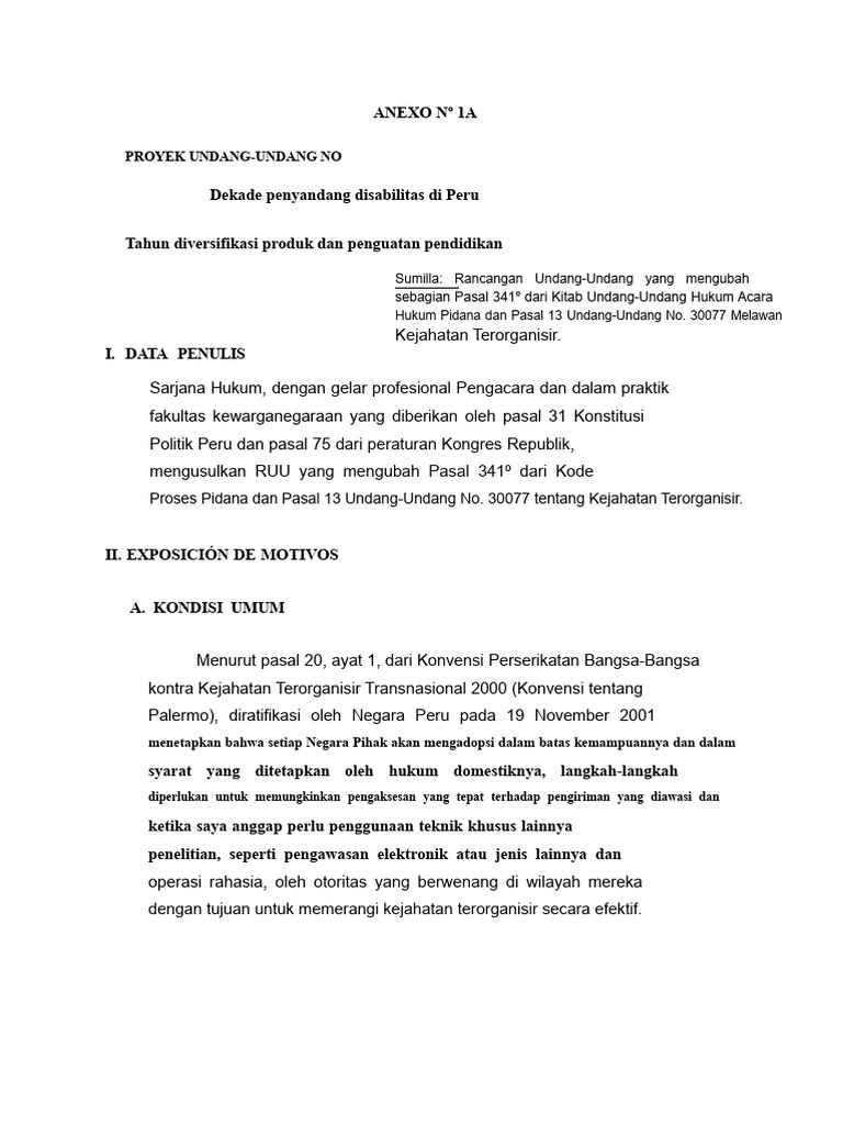 Contoh Rancangan Undang-Undang | PDF