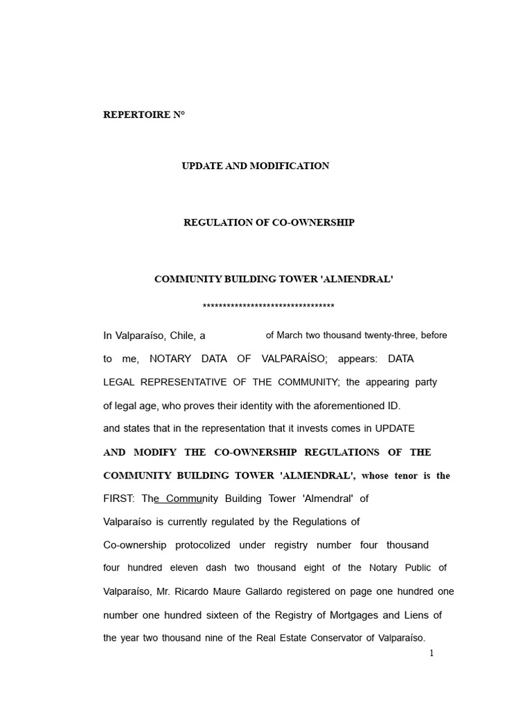 Co-ownership Regulation of Almendral Tower Building | PDF | Expense ...