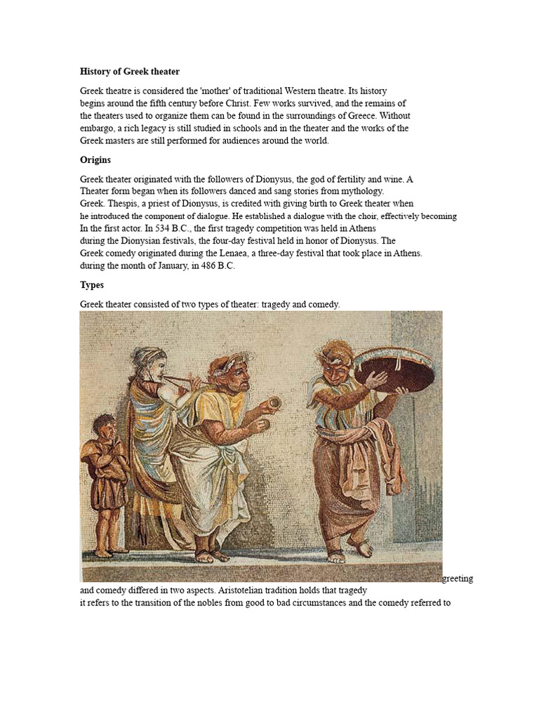 History of Greek Theatre | PDF | Greek Tragedy | Theatre